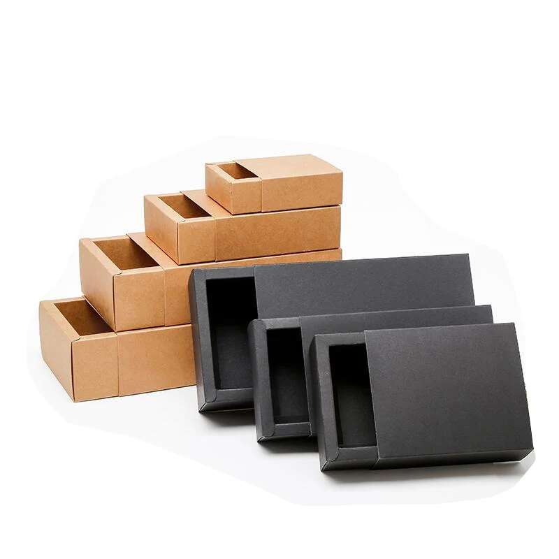 Custom Logo Recycled Brown Cardboard Kraft Paper Packaging Slide Drawer ...
