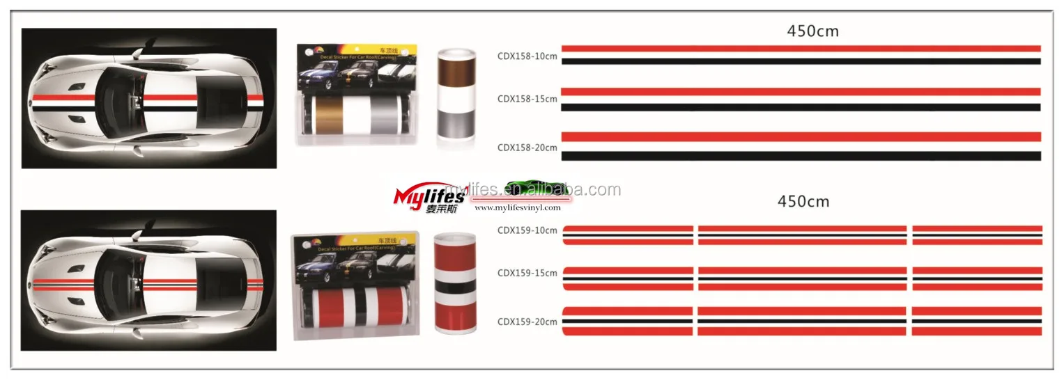 Car Body Racing Stripes Cover Roof Line Stickers - Buy Car Roof Pvc ...