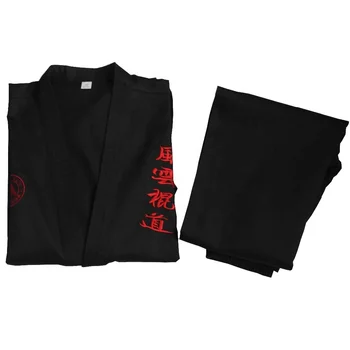 Custom Made Good Fabric Karate Uniform Breathable Fabric Black Karate ...