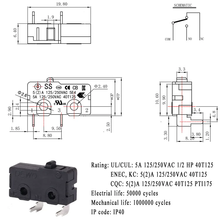 电子 Spst Cb 直角 5a 125/250vac Micro Switch - Buy Spst微动开关,微动开关世邦魏理仕 (cb,微 ...