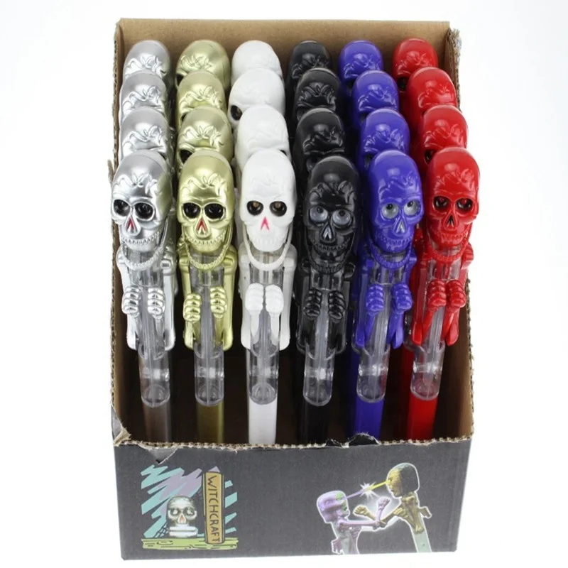 Skeleton Boxing Ball Point Pen Light Up Skull Head Pen - Buy Halloween ...