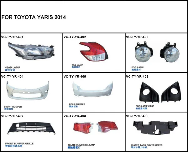 For Toyota Yaris 2014 Front Bumper/japan Yaris Pp Bumper Car/ Auto Body ...