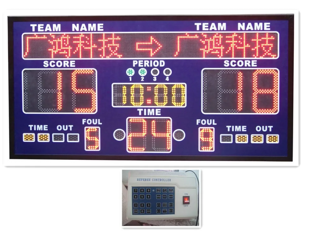 Outdoor Digital Stadium Led Electronic Scoreboard With Shot Clock - Buy ...