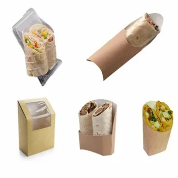 Tortilla Snack Pie Wrap Pillow Box Biodegradable Food Packaging - Buy ...