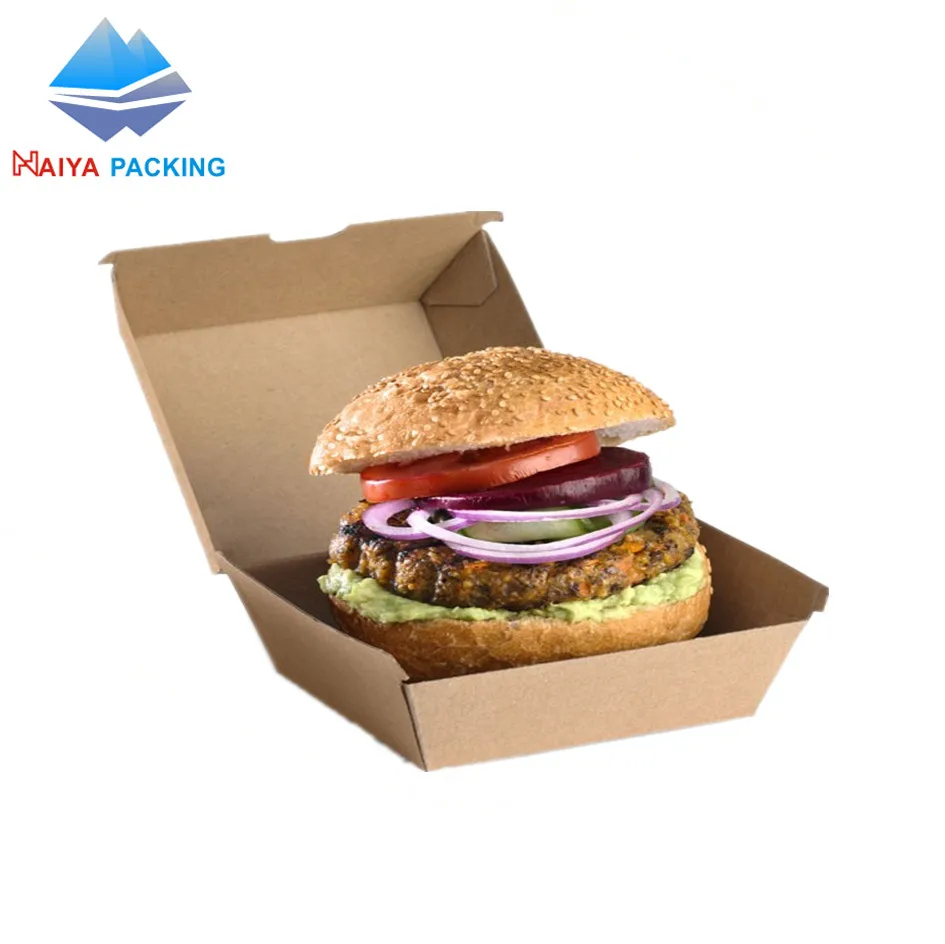 Printed Packaging Box Hamburger Cajas Para Hamburguesa Naiya Packaging ...