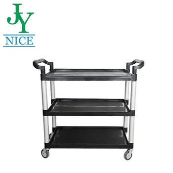 Hotel Meal Delivery 3 Layers Food Trolley With Cutlery Box Canteen ...