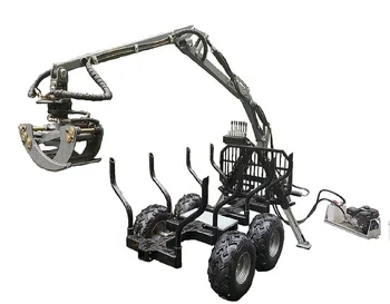 Mini Excavator Log Rotating Grapple / Timber Trailer With Crane ...