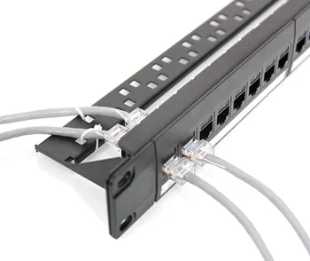 Dual Cat6 Patch Panel/24 Port Shielded 19\"utp 1u Rack Mount Patch ...