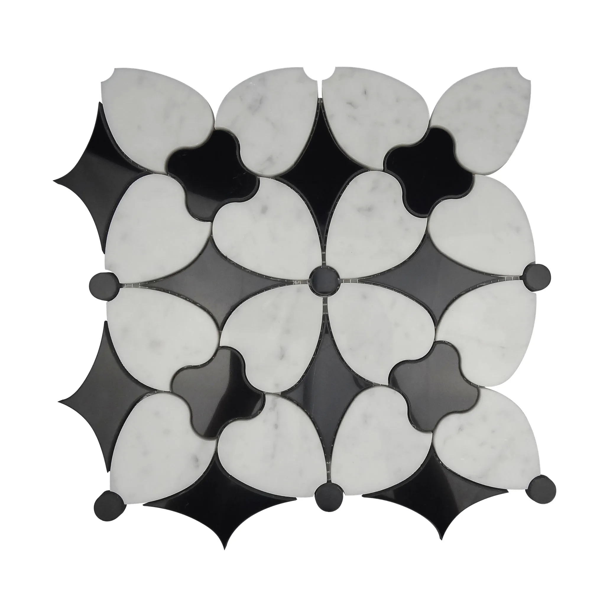 Carrara Mix White Thassos Water Jet Flower Shaped Natural Tiles And Marble Mosaic Buy White