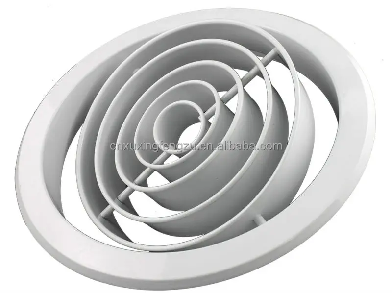 Round Ceiling Air Conditioning Diffuser Aluminum Adjustable Ring Jet ...