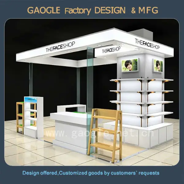 Corner Display Showcase Perfume Cosmetic Mall Kiosk Design Glass Custom ...