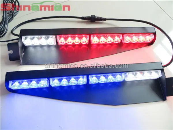 12v Police Red Blue Vehicle Led Visor Strobe Flash Emergency Warning ...