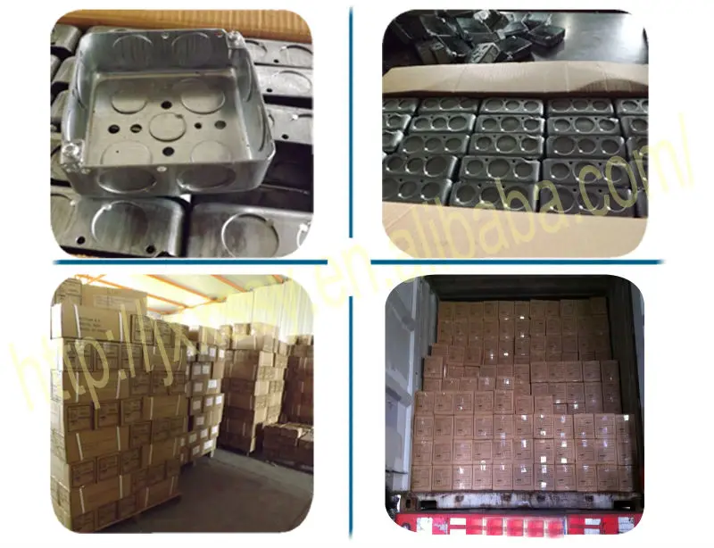 4x4 Square Knockout Galvanized Steel Electrical 1" Deep Junction Box ...