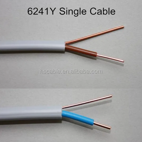6241y 6242y 6243y Pvc Flat Wire Power Cable With Bare Cpc - Buy Flat ...