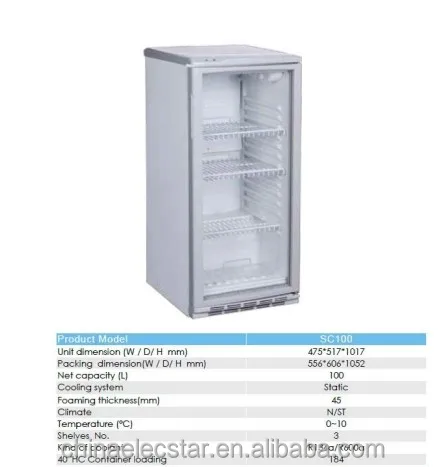 Single Glass Door Slim Cooler,Slimline Cooler With Glass Door,Upright ...