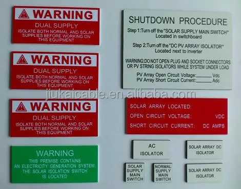 As/nzs 503323 23pcs/set Pv Solar Safety Warning Sticker Labels Decals ...