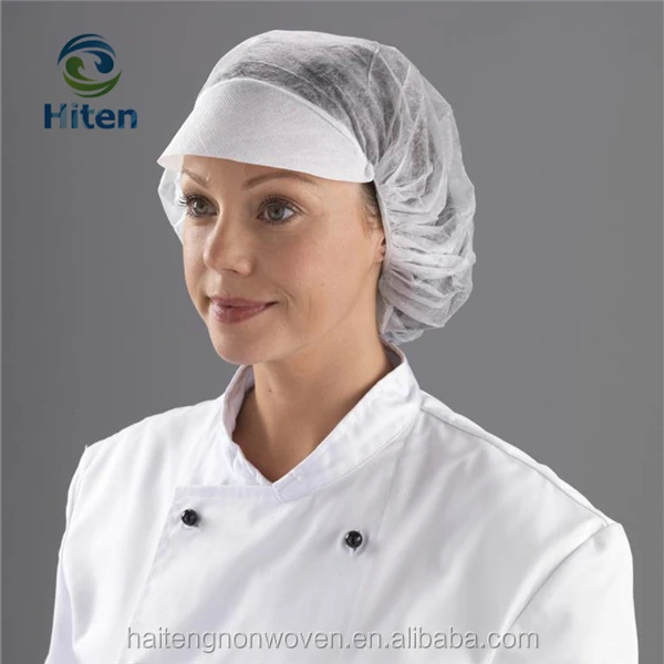 Disposable Non Woven Snood Cap With Peak & Hairnet,Non Woven Disposable ...