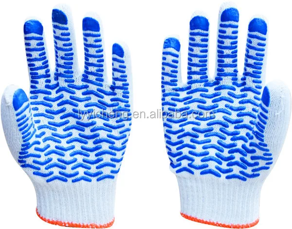 Pvc Diotted Cotton Glove/labour Protection Appliance - Buy Labour ...