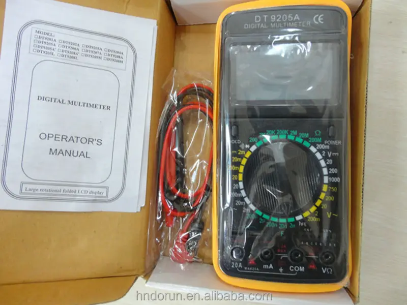 Tester Multimeter Digital Multimeter Folding Head Dt9205a Tester ...