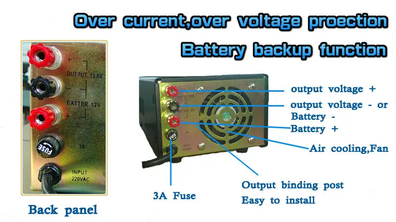 Two Way Radio Power Supply With Battery Backup Function And 13.8volt ...