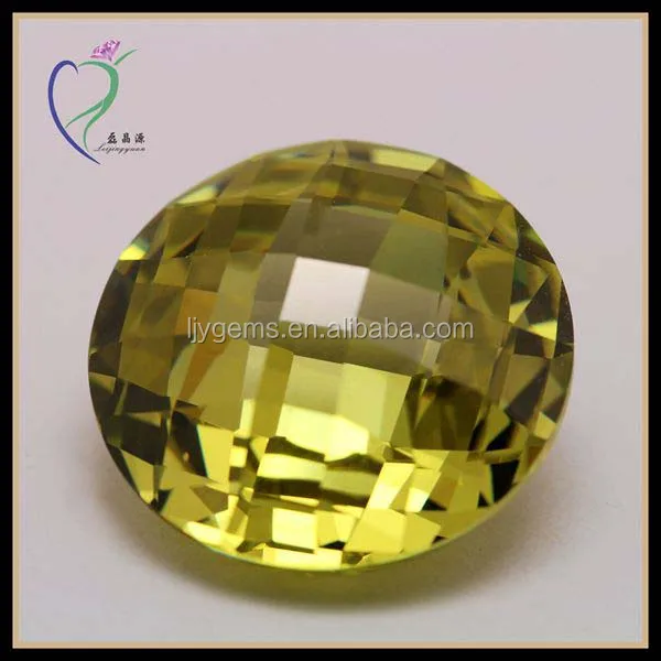 Loose Yellow Round Checkerboard Cut Cubic Zirconia Gemstone - Buy ...