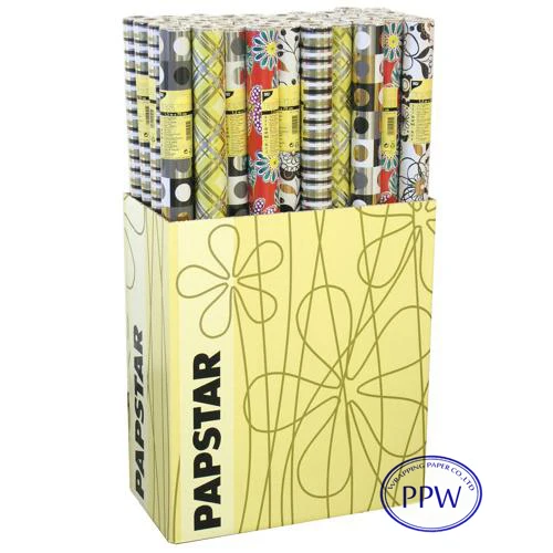 Gift Wrapping Paper Roll Packed By Pdq Box/ Pdq Display Box/ Pdq Tray ...