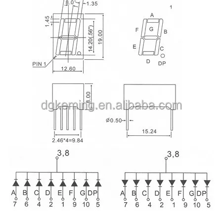 KEM-5611-B SR 0.56 Inch LED 7 Segment Display - Super Red