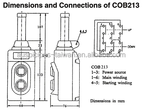 Direct Operation Hoist Push Button Pendant Switch - COB213