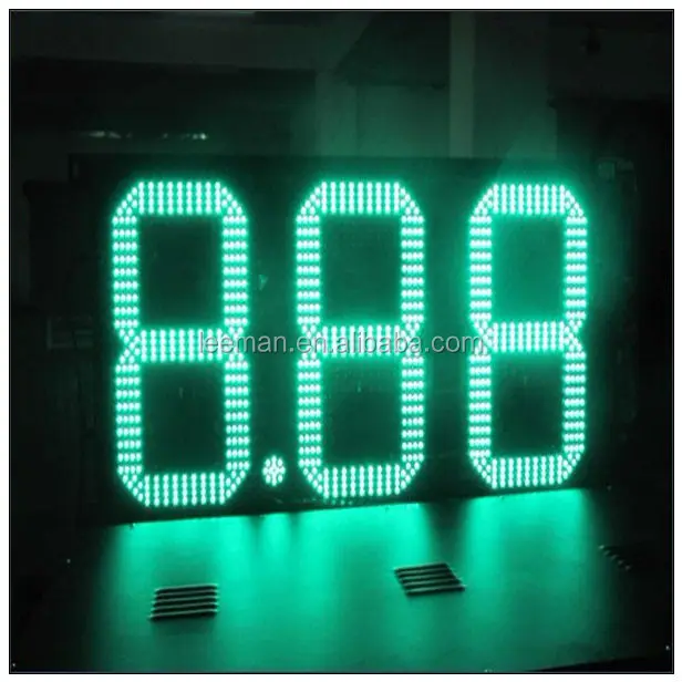 Outdoor Led Clock Time Date Temperature Sign 6 Digit Led 7 Segment ...