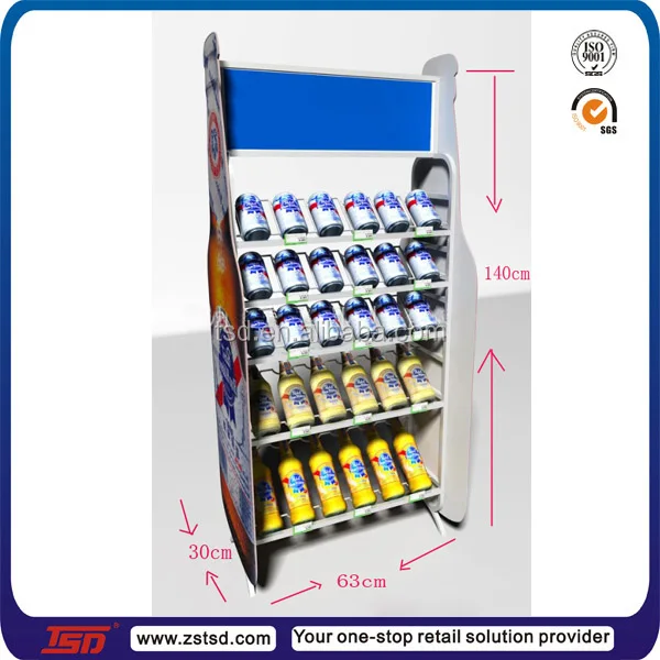 Custom Retail Store Beer Can Display Racks Liquor Bottle Display Shelf ...