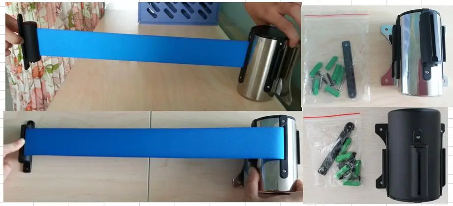 Wall Mounted Retractable Tape Barrier For Bank Queue Line Separator ...