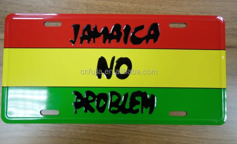 Jamaica Souvenir Custom Embossed Metal License Plates - Buy Metal ...