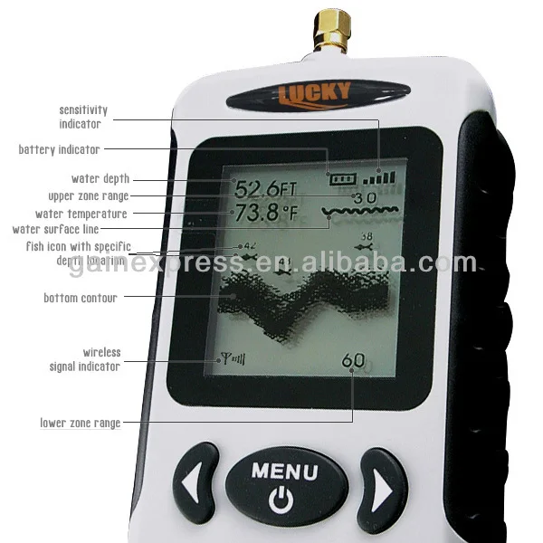 Lucky Ffw-718 Digital Wireless Sonar Fisch Finder Neue Kontur 45m(135ft ...
