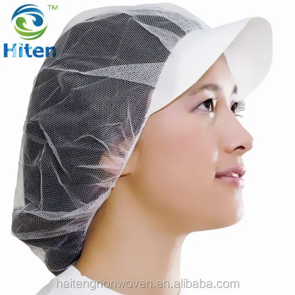 Disposable Non Woven Snood Cap With Peak & Hairnet,Non Woven Disposable ...
