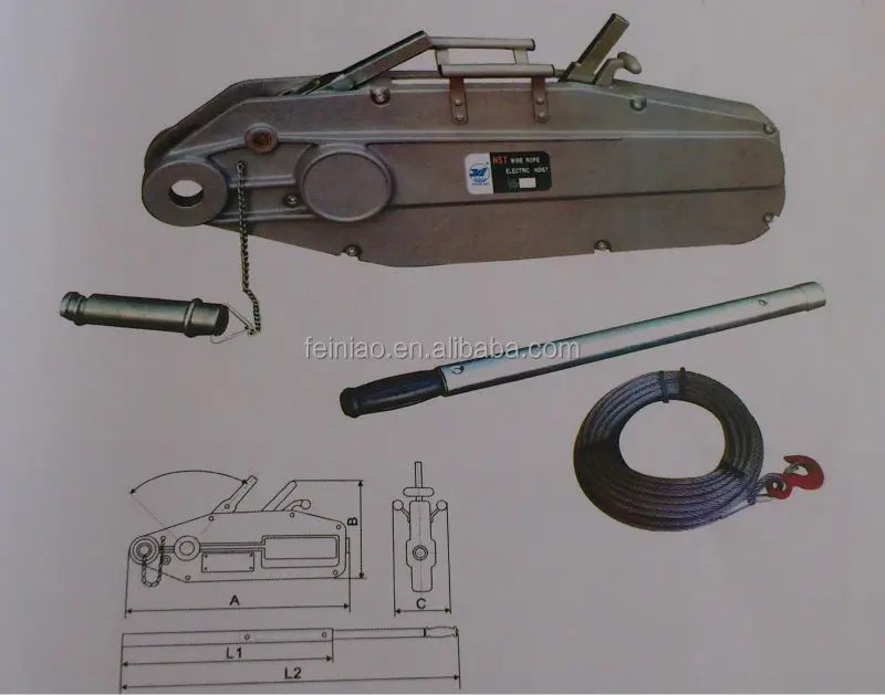 Wire Rope Sling Type Lever Rope Pulley Block For Construction - Buy ...