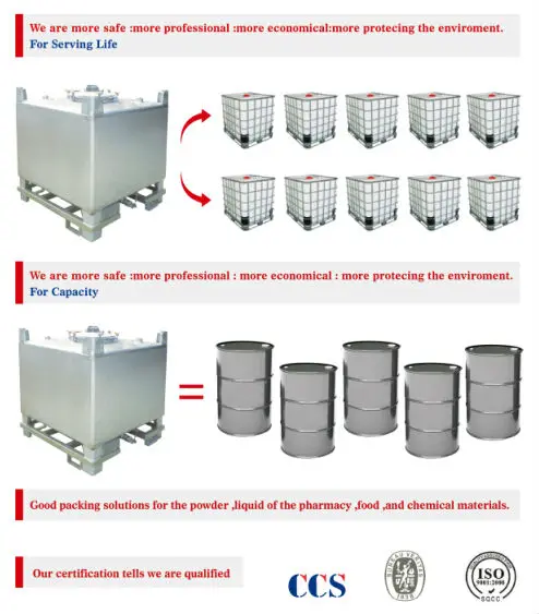 Ss304/316l 1000l Stainless Steel Tank Intermediate Bulk Container Ibc ...