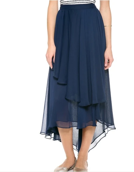 Chiffon Skirt With High-low Hem,Short Front And Long Back Skirts - Buy ...