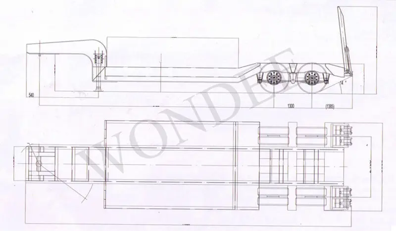 2 Axle Low Bed Truck Trailer Dimensions - Buy Low Bed Trailer,Low Bed ...