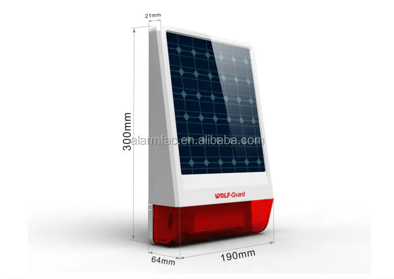 Solar Siren Wireless Remote Siren 433mhz - Wolf-Guard Alarm