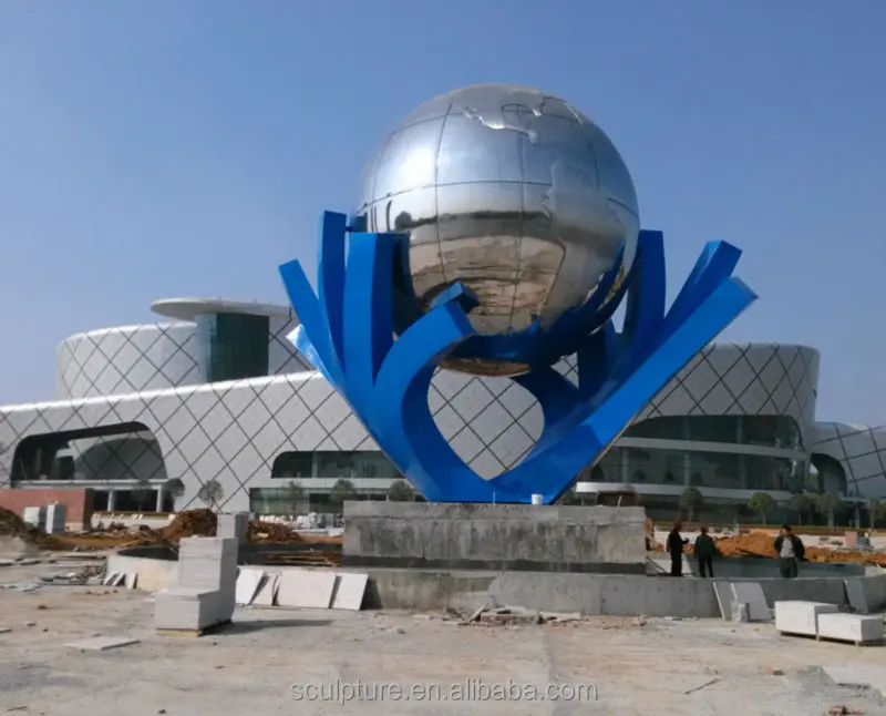 Modern Large Sphere Statue Outdoor Symbolic City Decoration Stainless ...