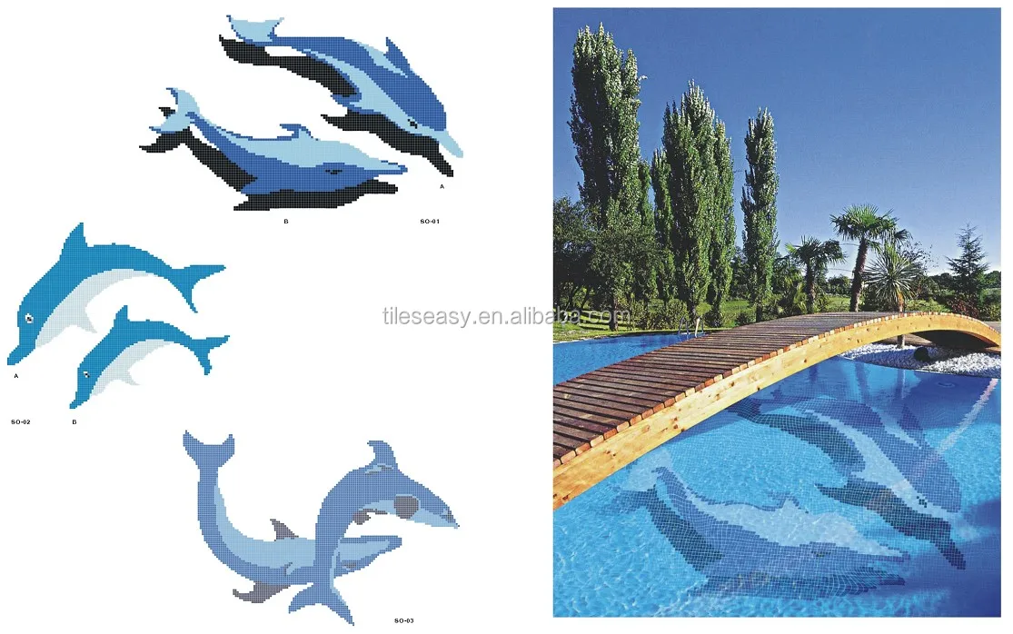 Swimming Pool Tile Dolphin - Buy Glass Swimming Pool Tile Dolphin ...