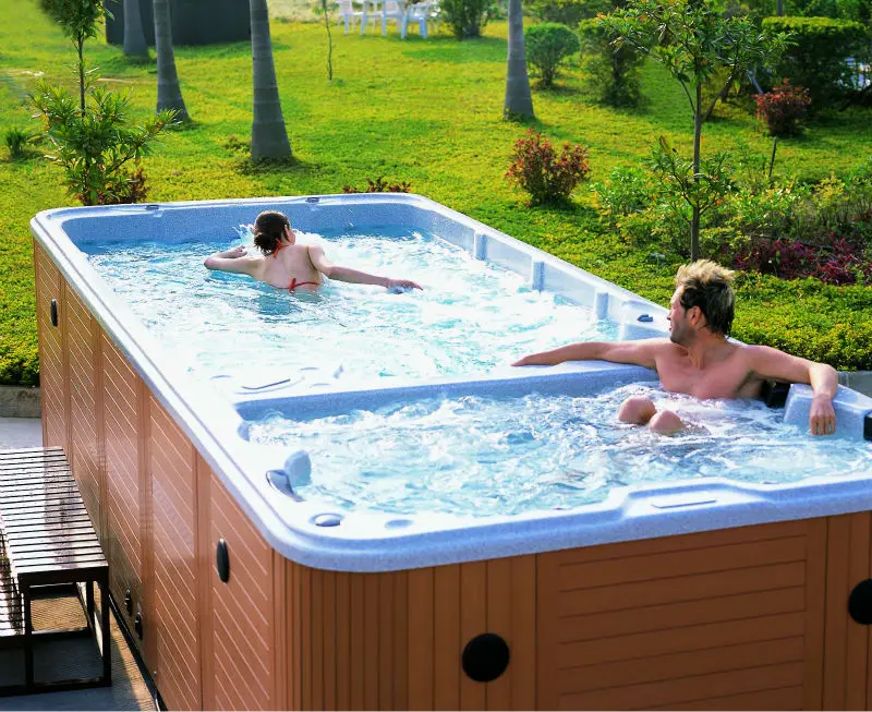 European Style Swimming Pool Swim Spa Pool With Exercise Equipment And ...