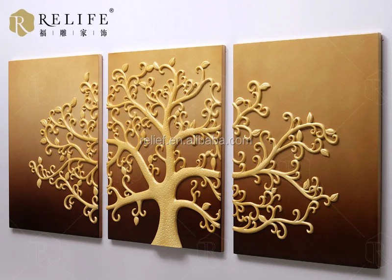Wall Relief Painting With Tree Pictures &3d Wall Arts For Home Decor ...