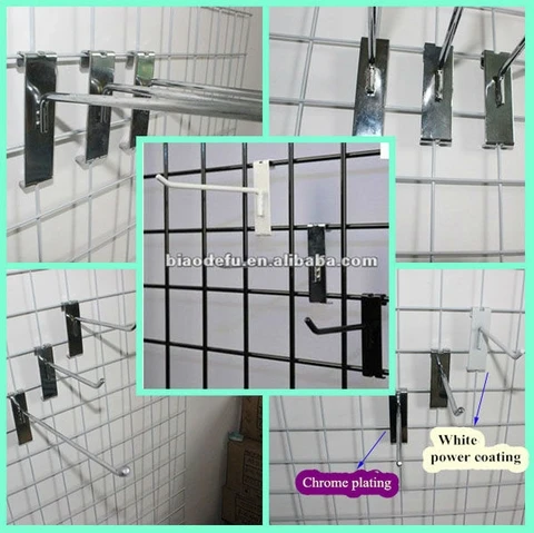Gridwall Mesh Display Panel Hooks/ Grid Wall Bracket Metal White ...