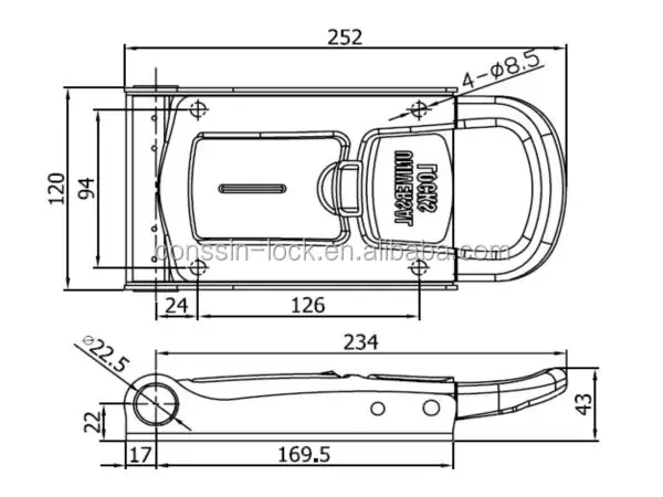 High Quality Refrigerated Container Trailer Truck Door Handle Lock 22mm ...