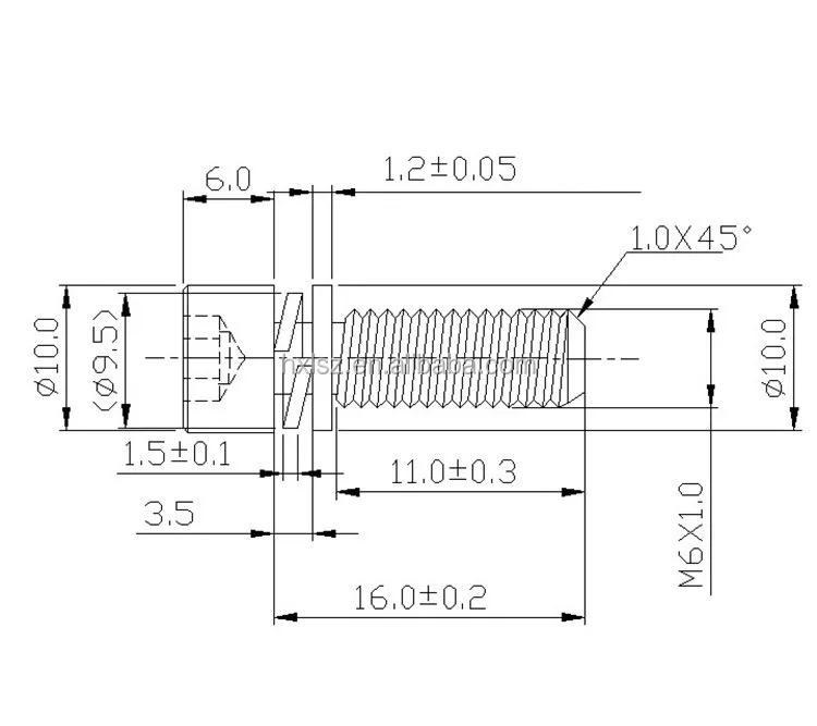 Stainless Steel M6*16 Hex Socket Head Cap Screws with Flat Washer