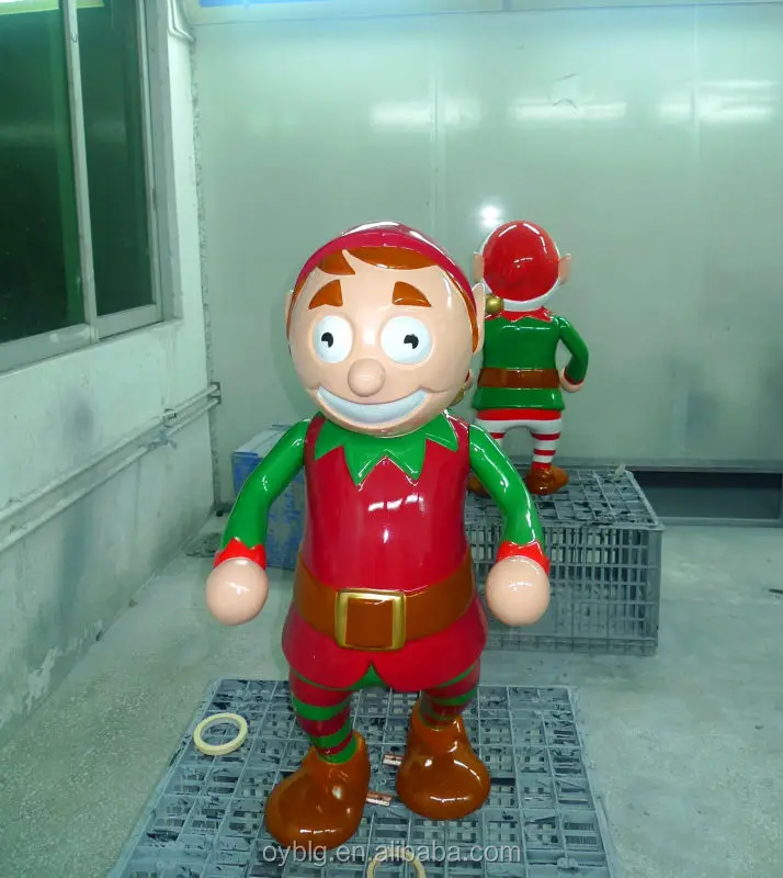 Life Size Fiberglass Christmas Elf Statue For Christmas Decoration ...
