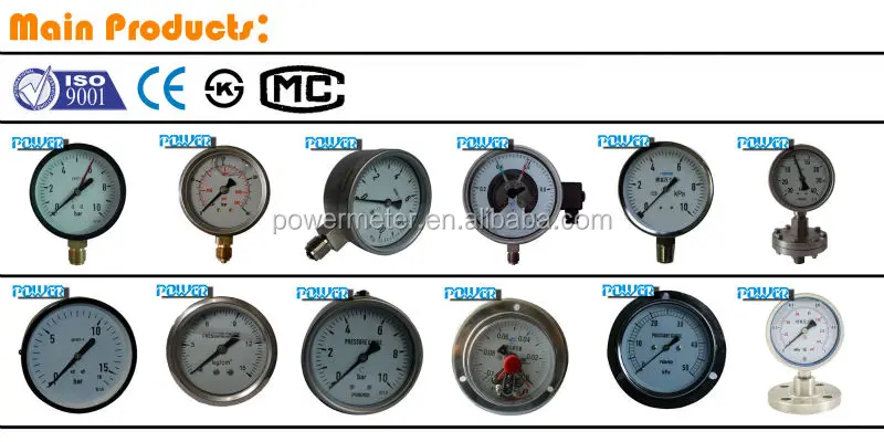 100mm Half Steel Capsule Low Pressure Gauge Bottom Type With Front Zero ...