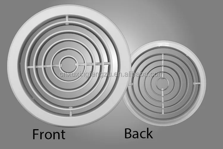 Round Ceiling Air Conditioning Diffuser Aluminum Adjustable Ring Jet ...
