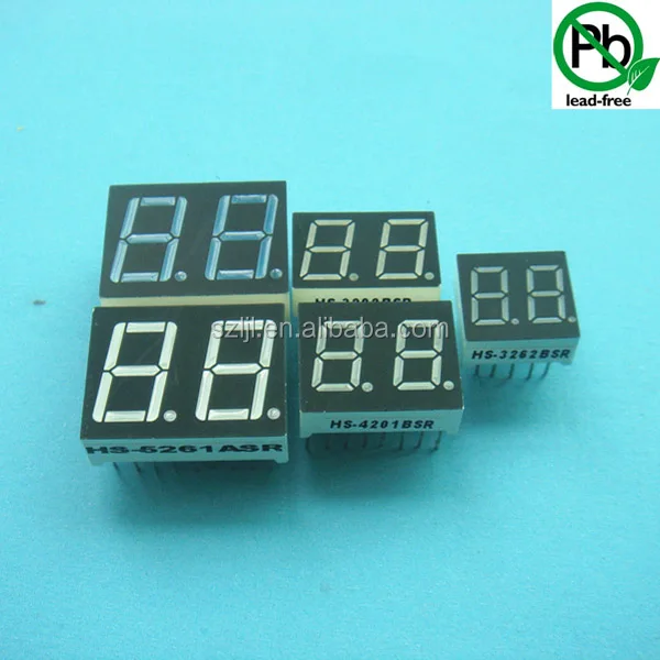 7 Segment LED Display 0.56 Inch 2 Digits - Red/green/blue/white/yellow